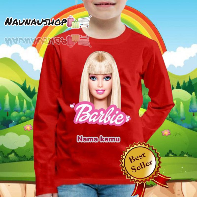 Jual baju BARBIE anak perempuan lengan panjang GAMBAR BARBIE PREMIUM ...