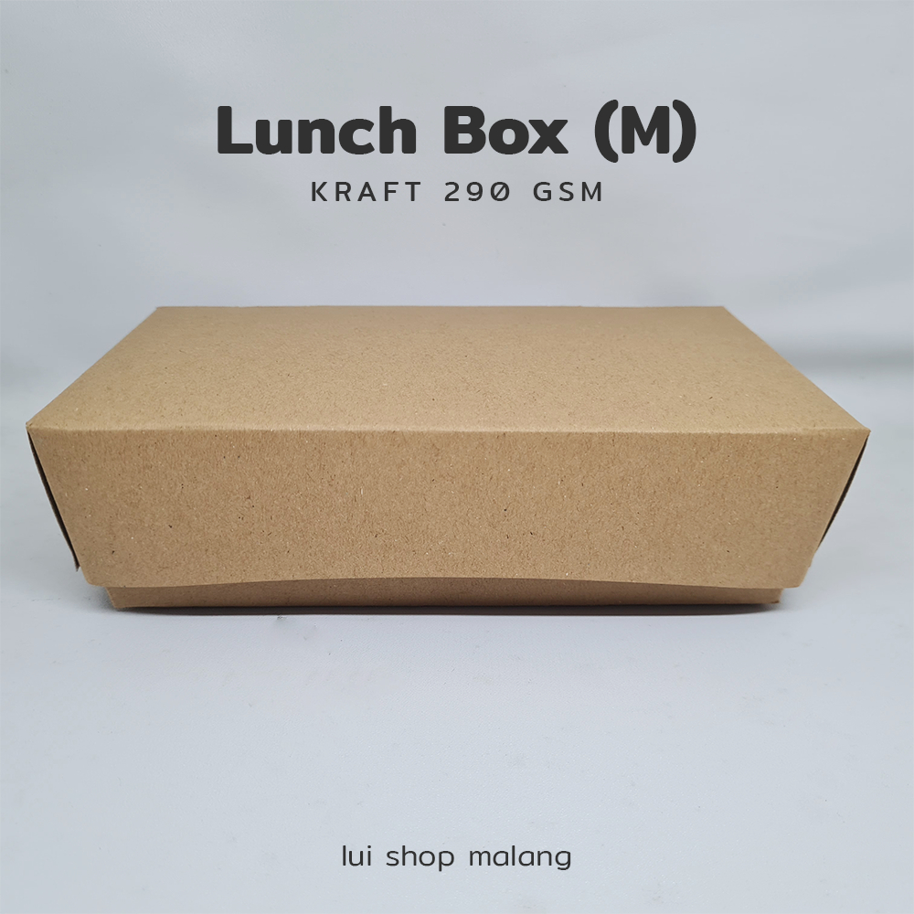 Jual DUS LUNCH BOX M KRAFT / KOTAK NASI / PAPER LUNCH LAMINASI 290gr | Shopee Indonesia