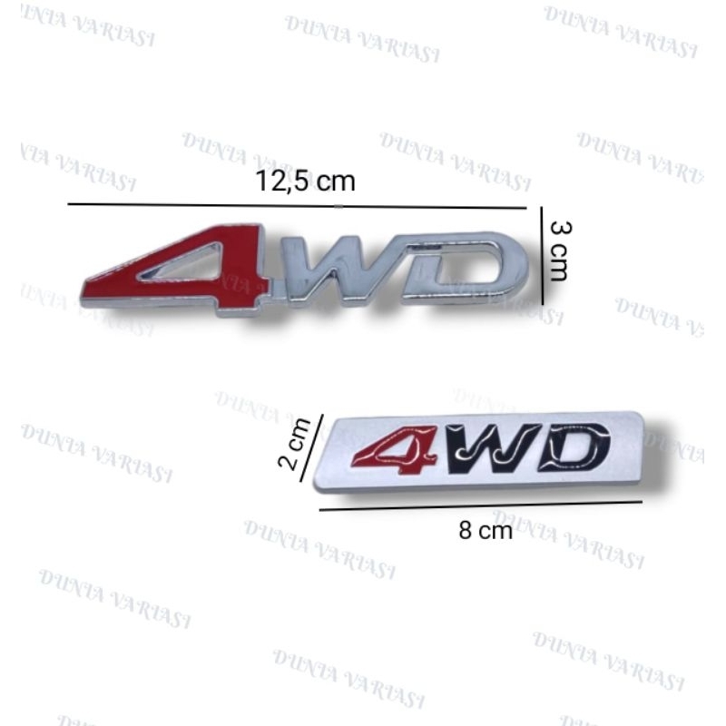 Jual EMBLEM LOGO 4 WHEEL DRIVE 4WD LOGAM CNC TULISAN 4WD LAMBANG 4 WD ...