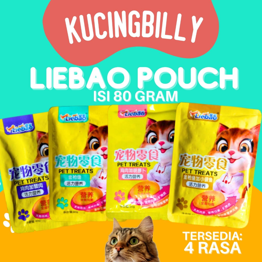 Jual LIEBAO POUCH 80gr Makanan kucing basah | Shopee Indonesia