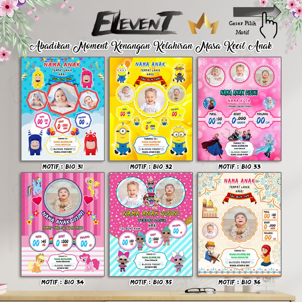 Jual Bikin Biodata Bayi Kayu 30x40cm Foto Gantung Hiasan Dinding ...