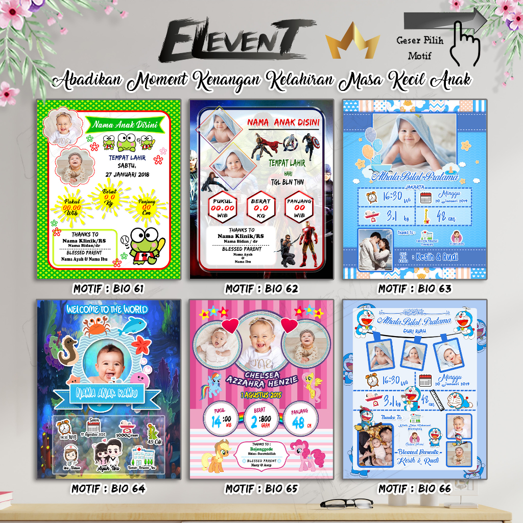 Jual Bikin Biodata Bayi Kayu 30x40cm Foto Gantung Hiasan Dinding ...