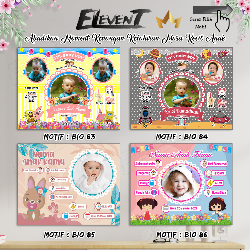 Jual Bikin Biodata Bayi Kayu 30x40cm Foto Gantung Hiasan Dinding ...