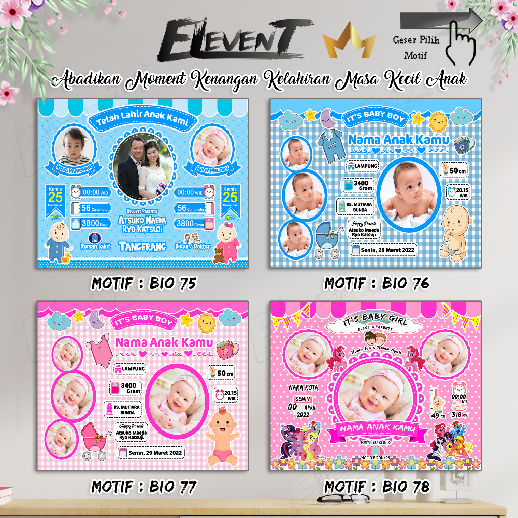 Jual Bikin Biodata Bayi Kayu 30x40cm Foto Gantung Hiasan Dinding ...