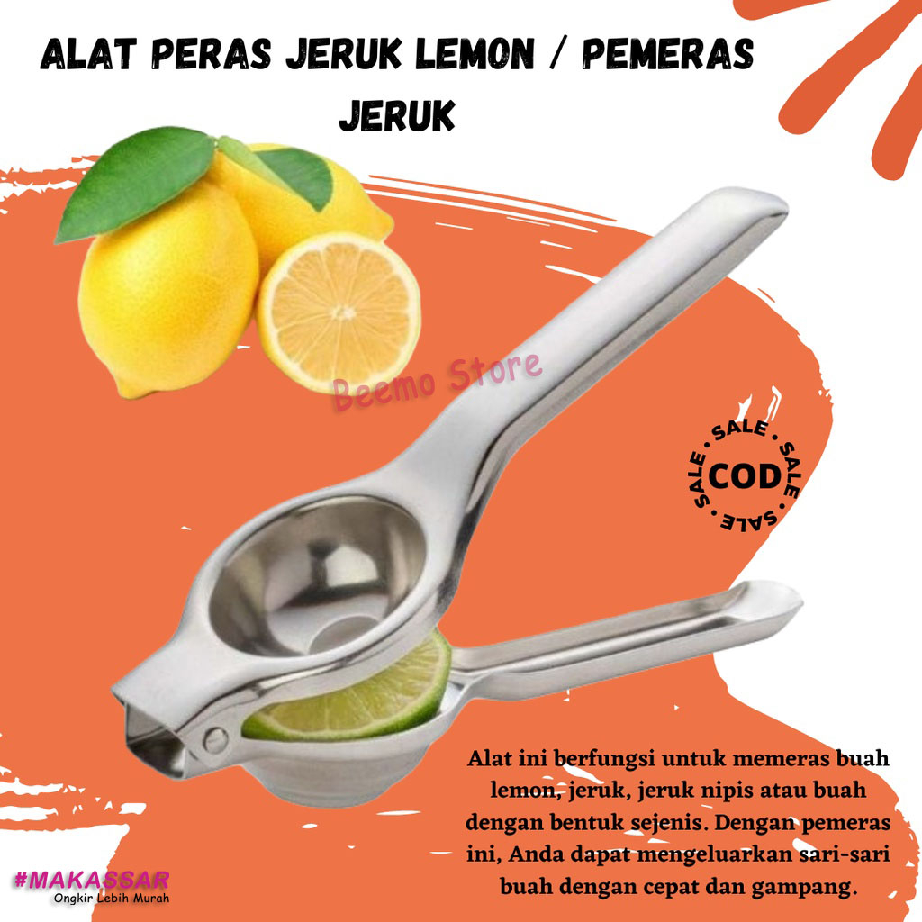 Jual Alat Peras Perasan Lemon Squeezer Jeruk Nipis Stainless Steel Besi ...