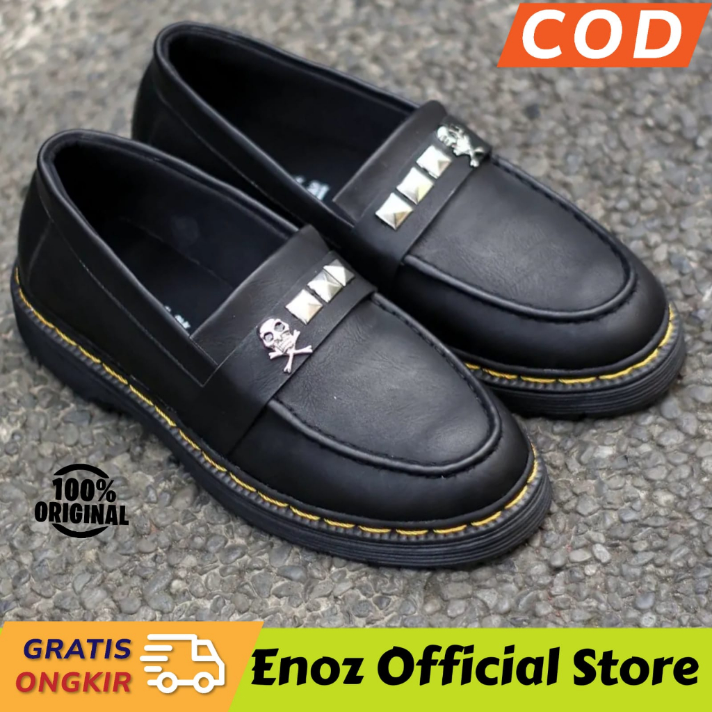 Jual Sepatu Loafers Dogmart Skull Studs Pyramide Hitam Pria Original ...