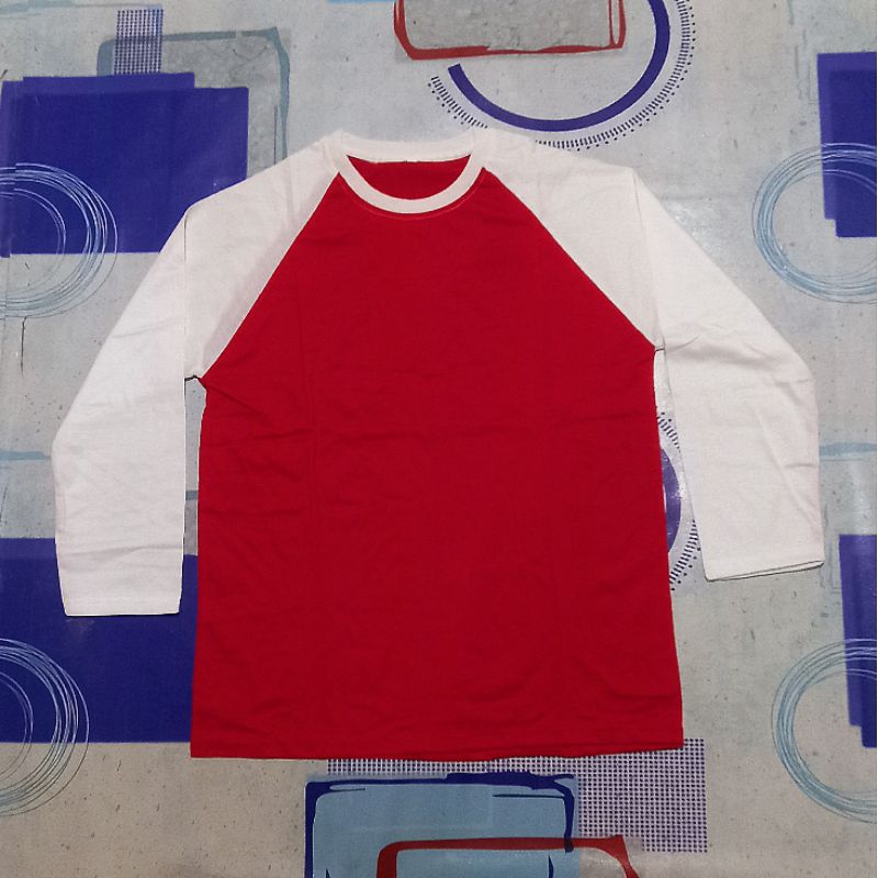 Jual Kaos Oblong Merah Putih Panjang Raglan | Shopee Indonesia