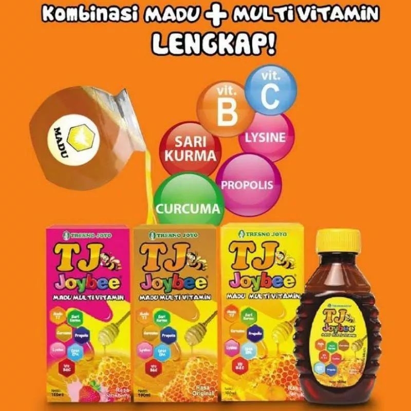 Jual Madu TJ Joybee Plus 100ml | Madu Tj Joybee | Madu Multivitamin | Shopee Indonesia