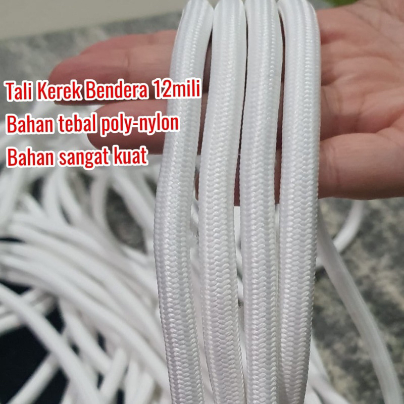 Jual Tali tiang bendera putih 12mili/Tali bendera Poly-Nilon sangat ...