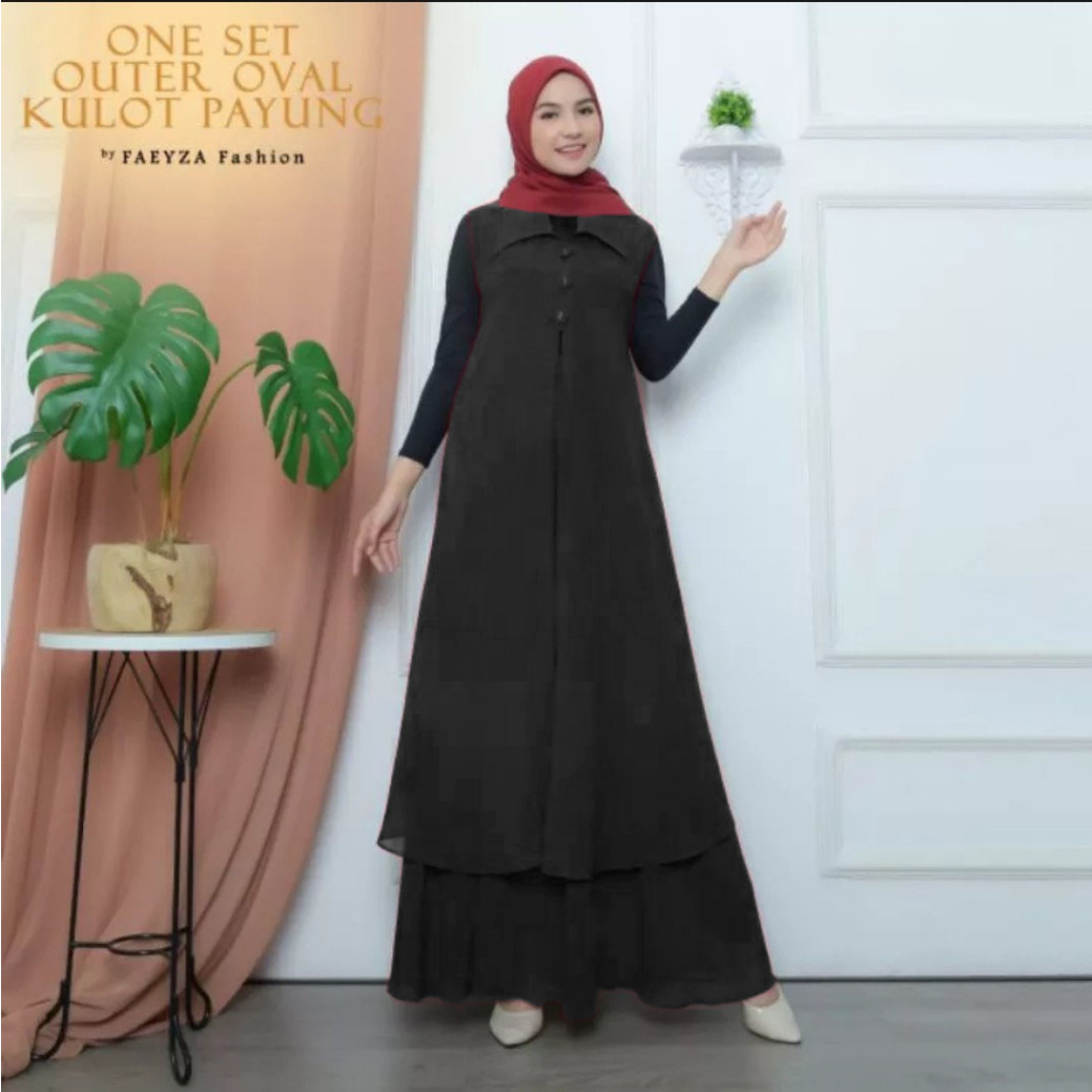 Jual SETCEL setelan celna kulot payung | baju one set wanita terbaru | setelan outer kekinian ...