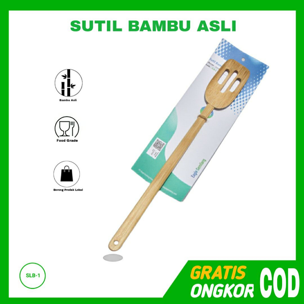 Jual Spatula Sutil masak atau sodet masak dari bambu asli ukuran jumbo ...