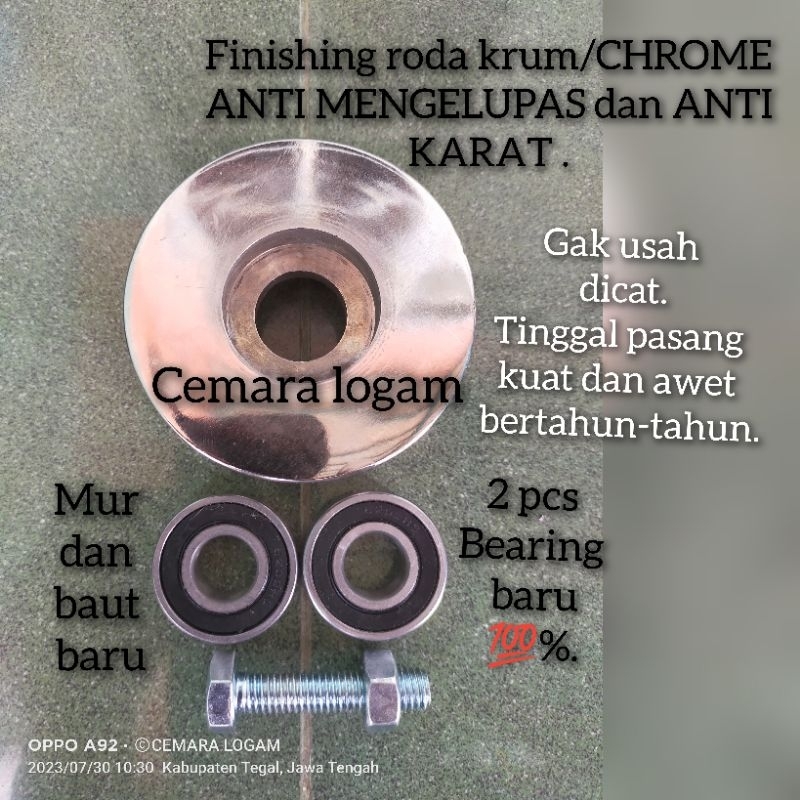 Jual RODA ONLY besi super as tanpa casing CHROME ANTI KARAT PINTU PAGAR ...