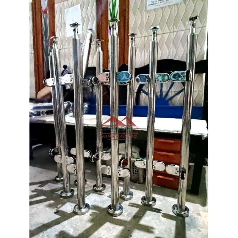 Jual TIANG RAILING TANGGA KACA MINIMALIS PIPA 1½inch STAINLESS SUS304 ...