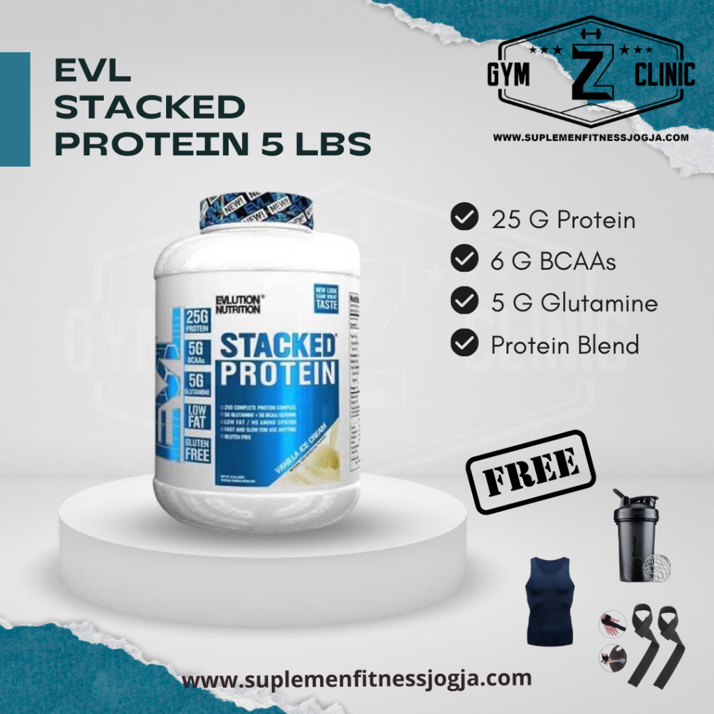 Jual EVL EVLUTION NUTRITION STACKED PROTEIN 5lbs Time Release Protein ...