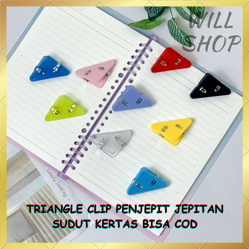 Jual TRIANGLE CLIP PENJEPIT JEPITAN SUDUT KERTAS BUKU NOTEBOOK A4 A5 A6 ...