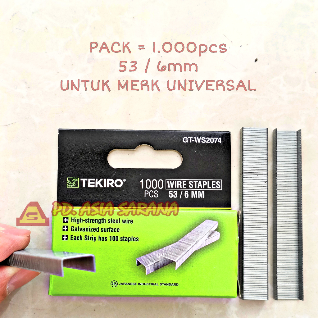 Jual Refill Staples 6mm Tembak TEKIRO GT-WS2074 Isi Steples Stapler 53/ ...