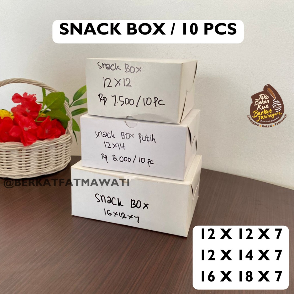 Jual DUS SNACK BOX / BOX SNACK PUTIH/ 10 PCS | Shopee Indonesia