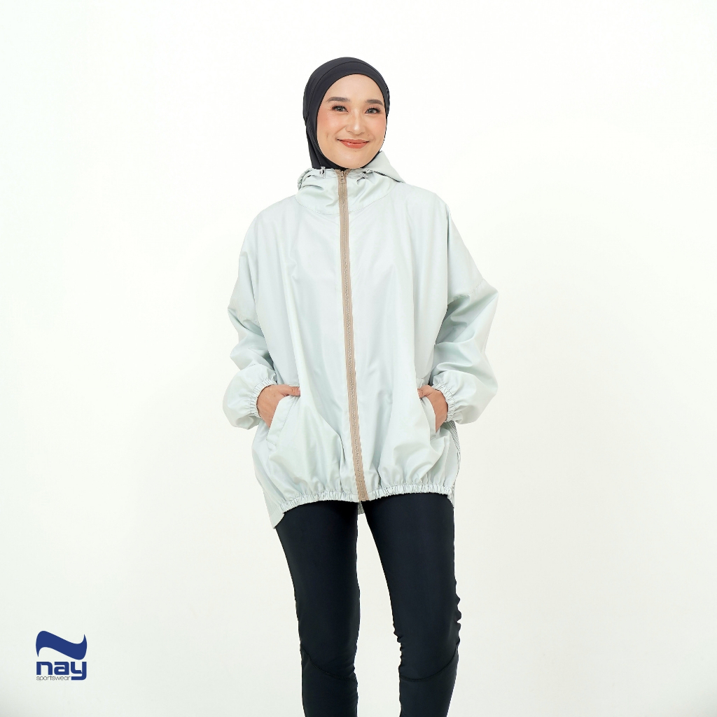 Jual Jacket Olahraga Wanita Parasut Oversized - Heera Jacket (Mint ...