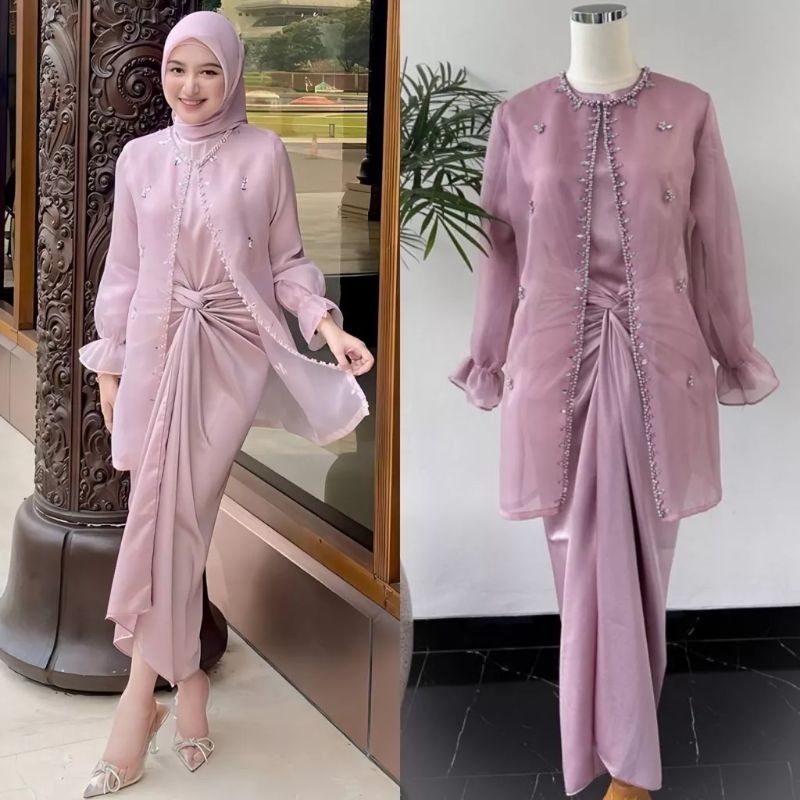 Jual BATIK OFFICIAL - Oneset Outer Organza Premium Pesta Mewah Jemma ...