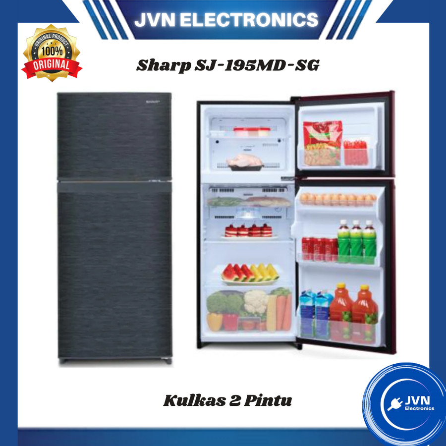 Jual Kulkas 2 Pintu Sharp SJ-195MNHS | Shopee Indonesia