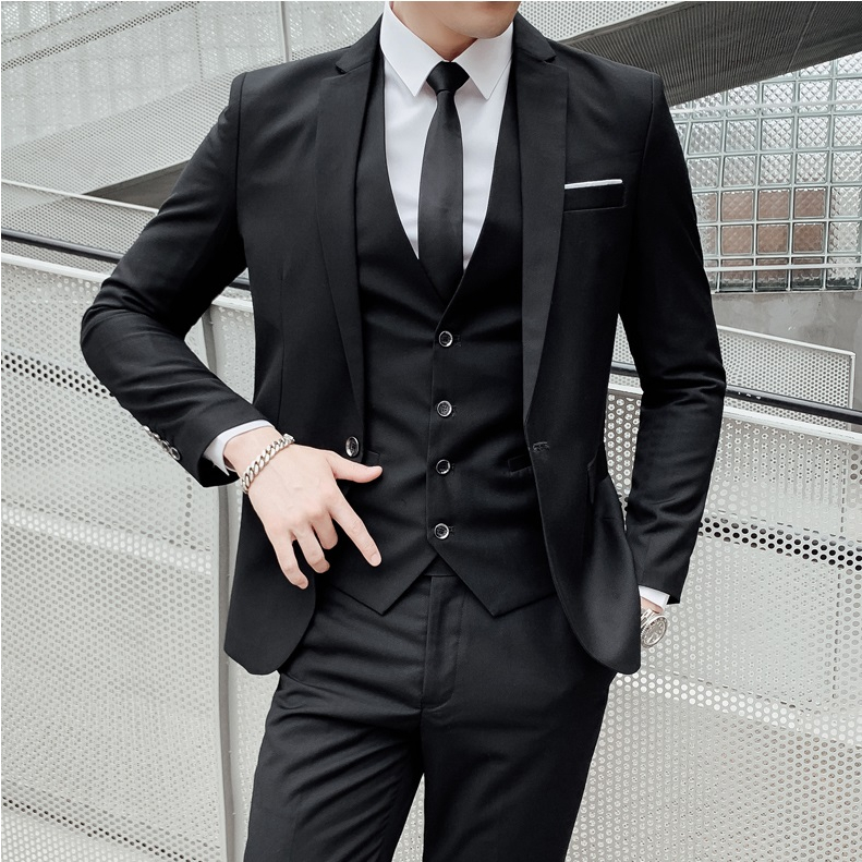 Jual 3 In 1 Set Jas Pria Tuxedo Seri Lis Putih Setelan Jas Pria Formal ...