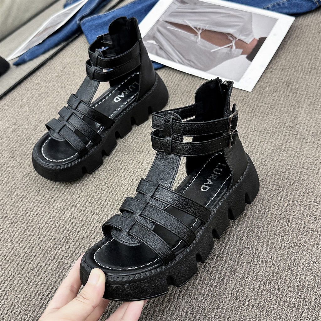 Jual LURAD Sepatu Sandal Wanita WL817 Gladiator Hitam Sandal Cewek Tali ...