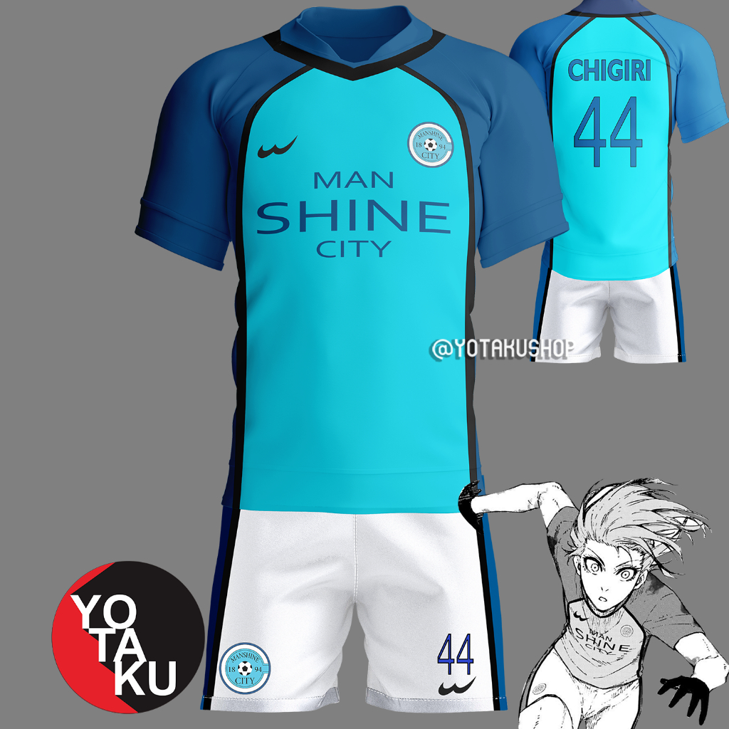 Jual Jersey Anime Cosplay Blue Lock Manshine Hyoma Chigiri Full Set ...
