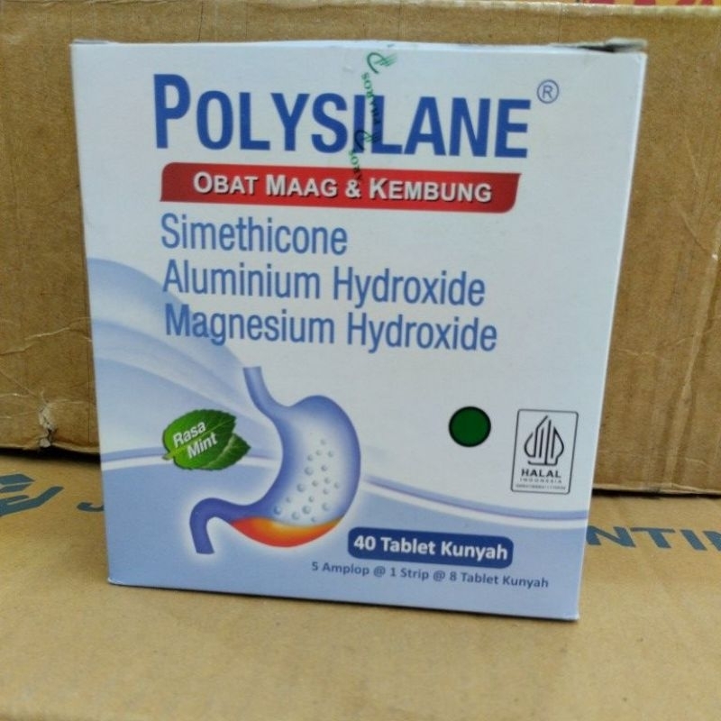 Jual Polysilane Strip Isi 8 Tablet Rasa Mint/ Obat Maag dan Kembung ...