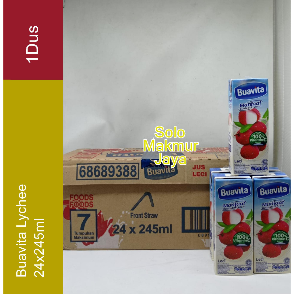 Jual Buavita Jus Leci / Lychee 24 x 245 ml Buavita Jus Buah Leci 1 Dus isi 24 | Shopee Indonesia