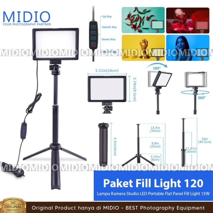 Jual Lampu LED PTL07 Kamera Studio LED Portable Flat Panel Fill Light ...