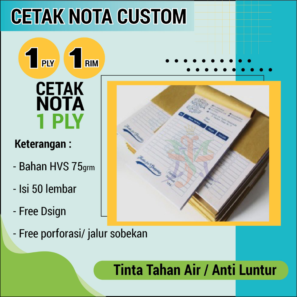 Jual CETAK NOTA CUSTOM | 1 RIM 1 PLY FREE DESIGN | Shopee Indonesia