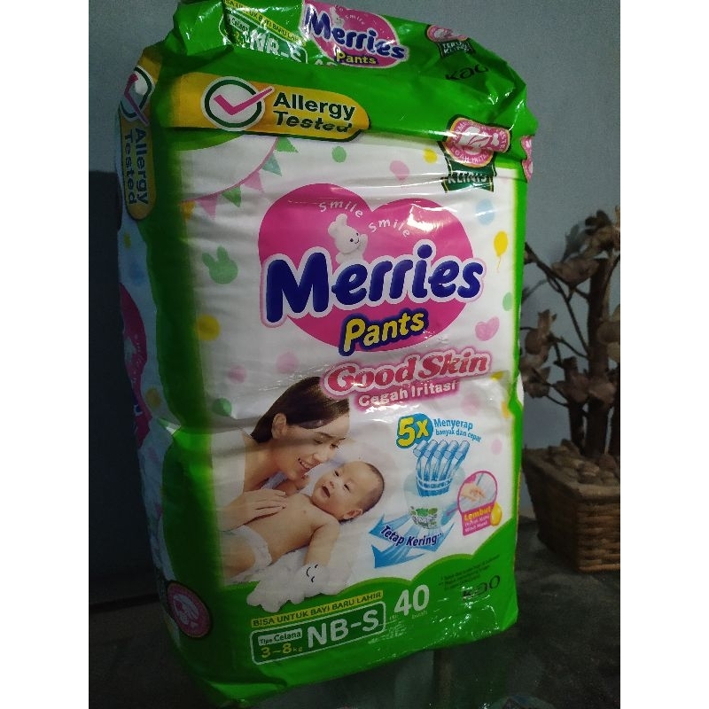 Jual MERRIES GOOD SKIN New Born Small NBS 40 Popok Celana | Shopee ...