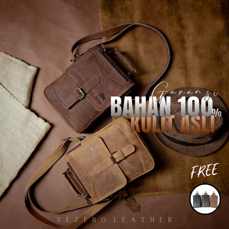 Jual Tas Selempang Pria Kulit sapi Asli Sling Bag Soren Untuk Kerja ...