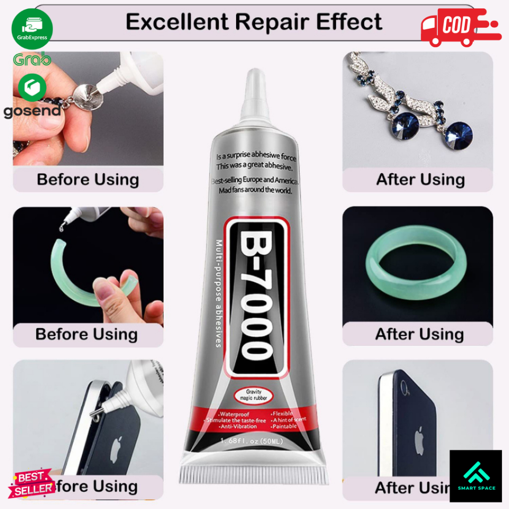 Jual Lem LCD Touchscreen 3ml 15ml 50ml B-7000 T-7000 Hitam Bening Lem Perhiasan Serbaguna ...