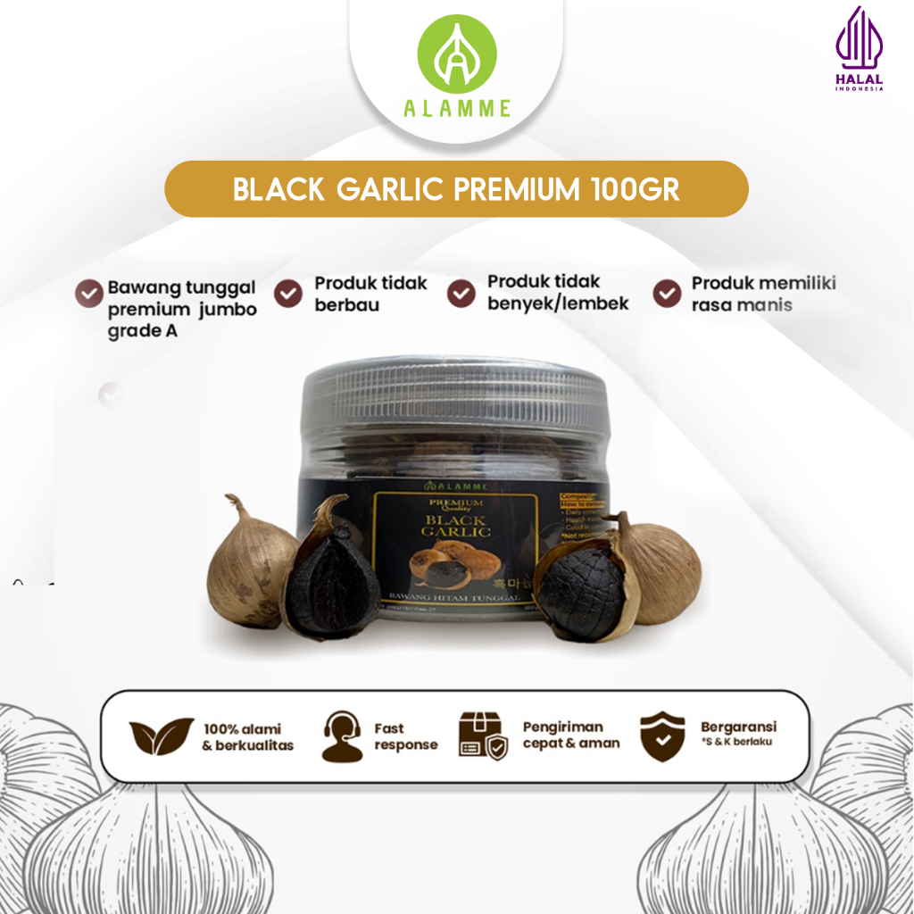 Jual Alamme Black Garlic Bawang Hitam Tunggal Premium Alamme 100 Gram ...
