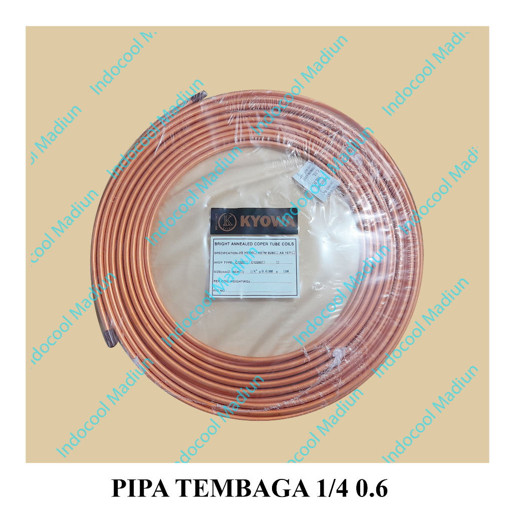 Jual ROLL1/4 PIPA TEMBAGA/COPPER PIPE/PIPA TEMBAGA 1/4 0.6 (HARGA UNTUK ...