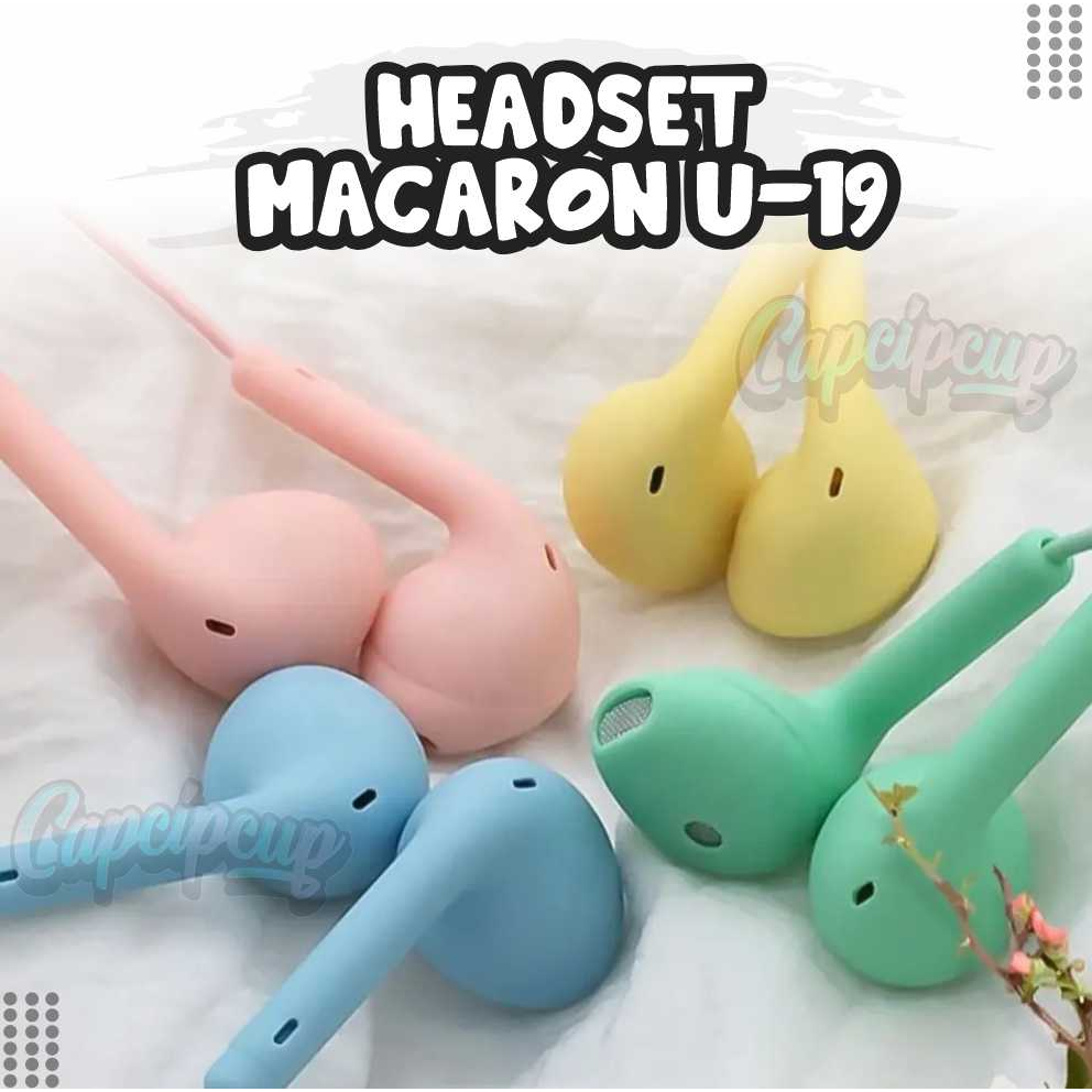 Jual Headset Macaron U19 Hifi Stereo Extra Bass Handsfree Matte ...