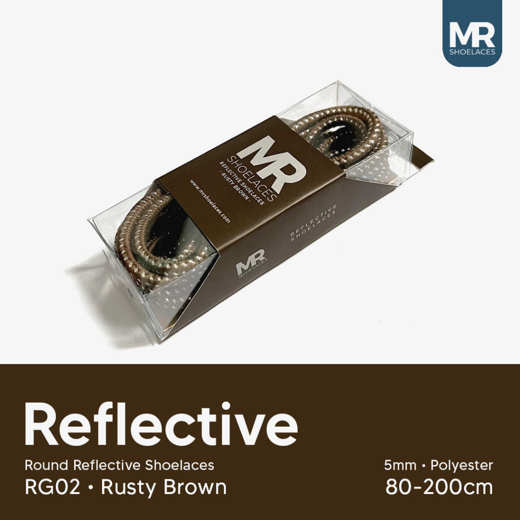 Jual MR Shoelaces RG02 Rusty Brown Tali Sepatu Reflective Bulat 80cm ...