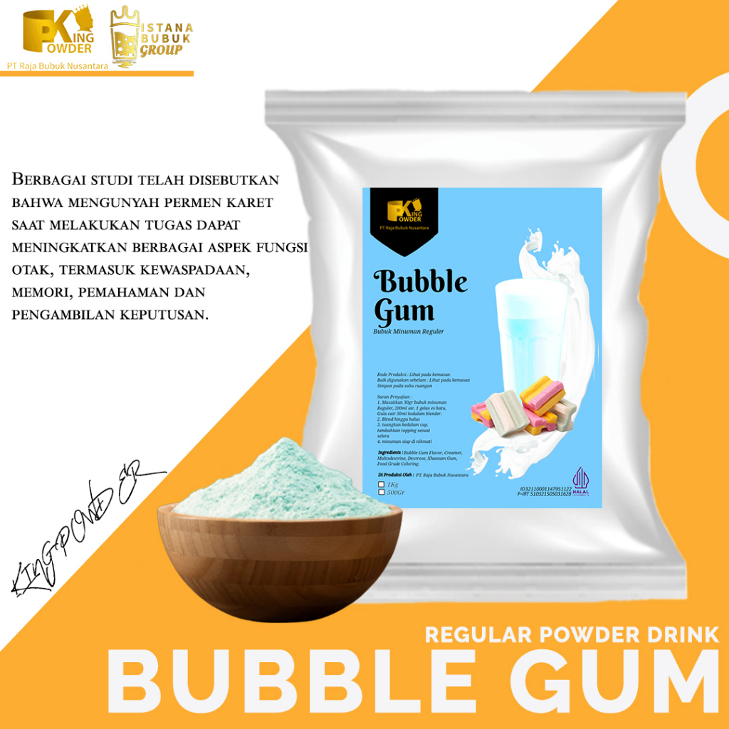 Jual Bubuk Bubblegum 1Kg Bubuk Bubble Gum 1Kg Bubuk Permen Karet Biru ...