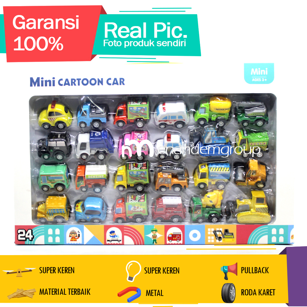 Jual Mainan Anak Mobil - Mobilan Mini Cartoon Car City Sumulation Isi ...