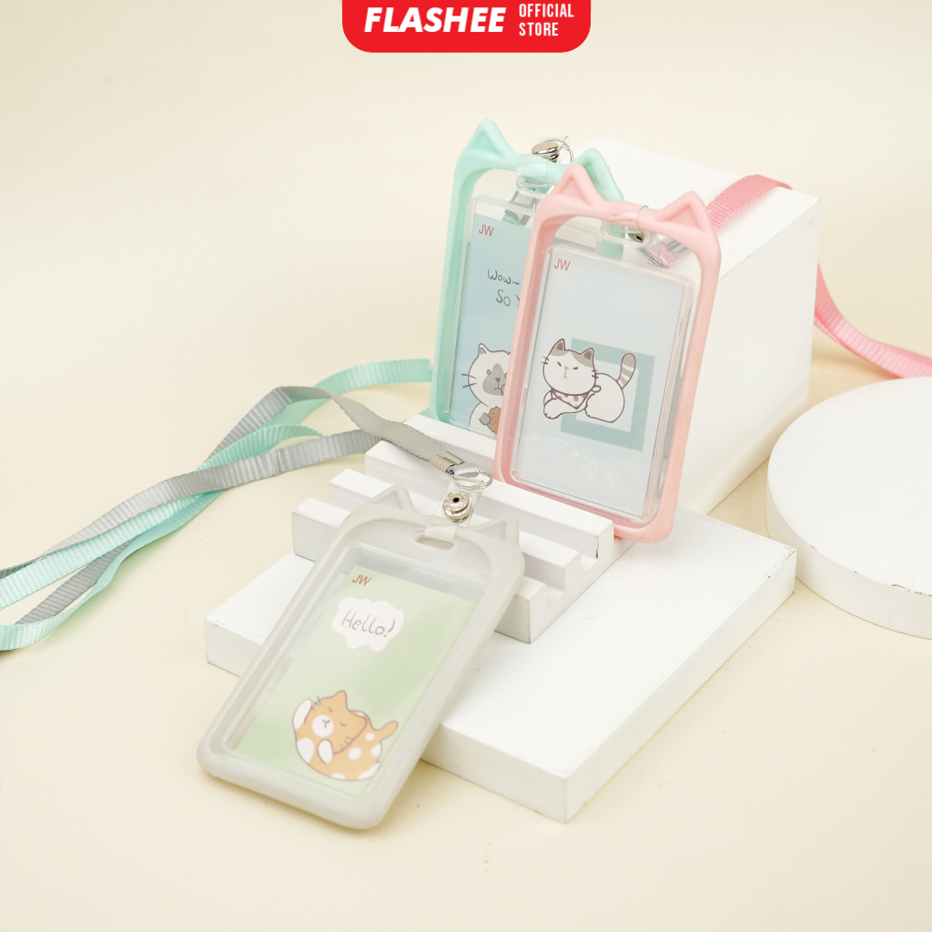 Jual Flashee Lanyard ID Card Motif Kawai Kucing Lucu Flashee ID Card ...