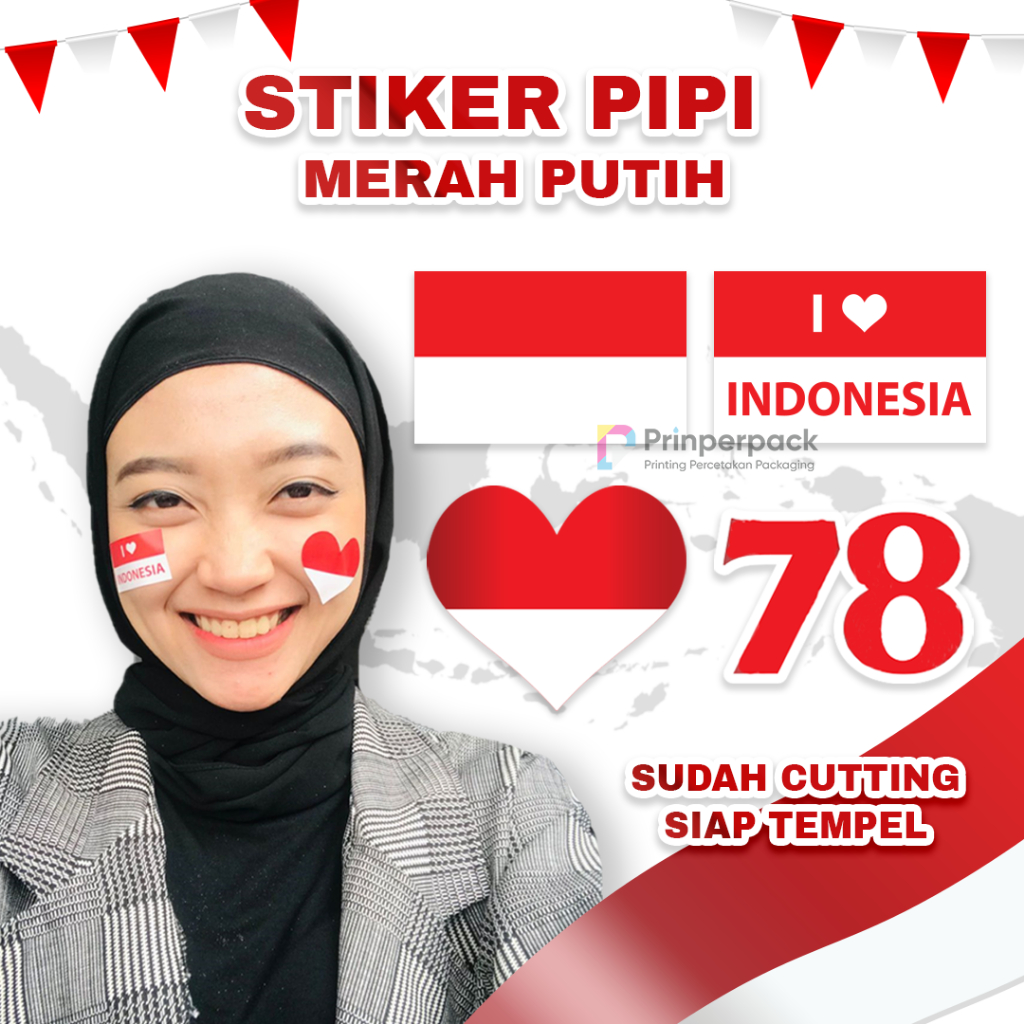 Jual 100pcs Stiker bendera pipi / stiker agustusan / label stiker ...