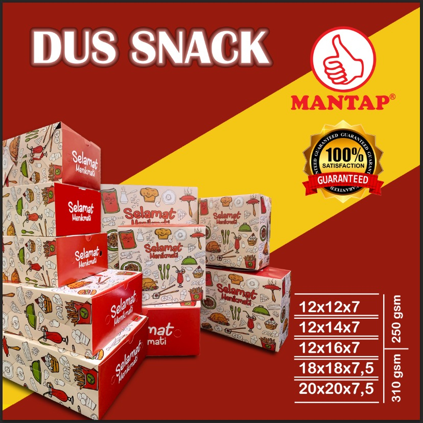 Jual Box Kardus Snack Kue Mantap 12x12 12x14 12x16 / Dus Kotak Roti Motif Print Selamat ...