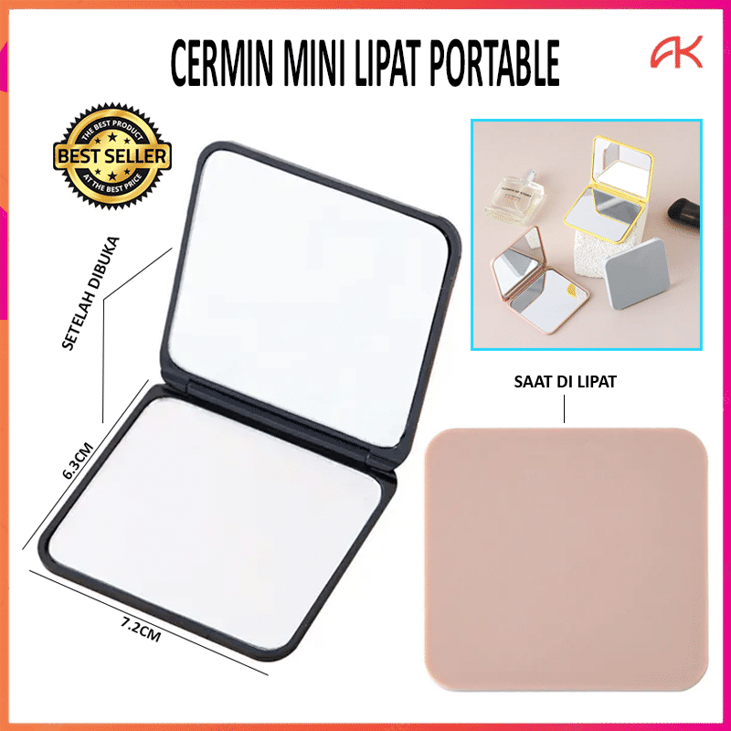 Jual ANK CERMIN MINI LIPAT PORTABLE TRAVELING / KACA CERMIN LIPAT MAKE ...