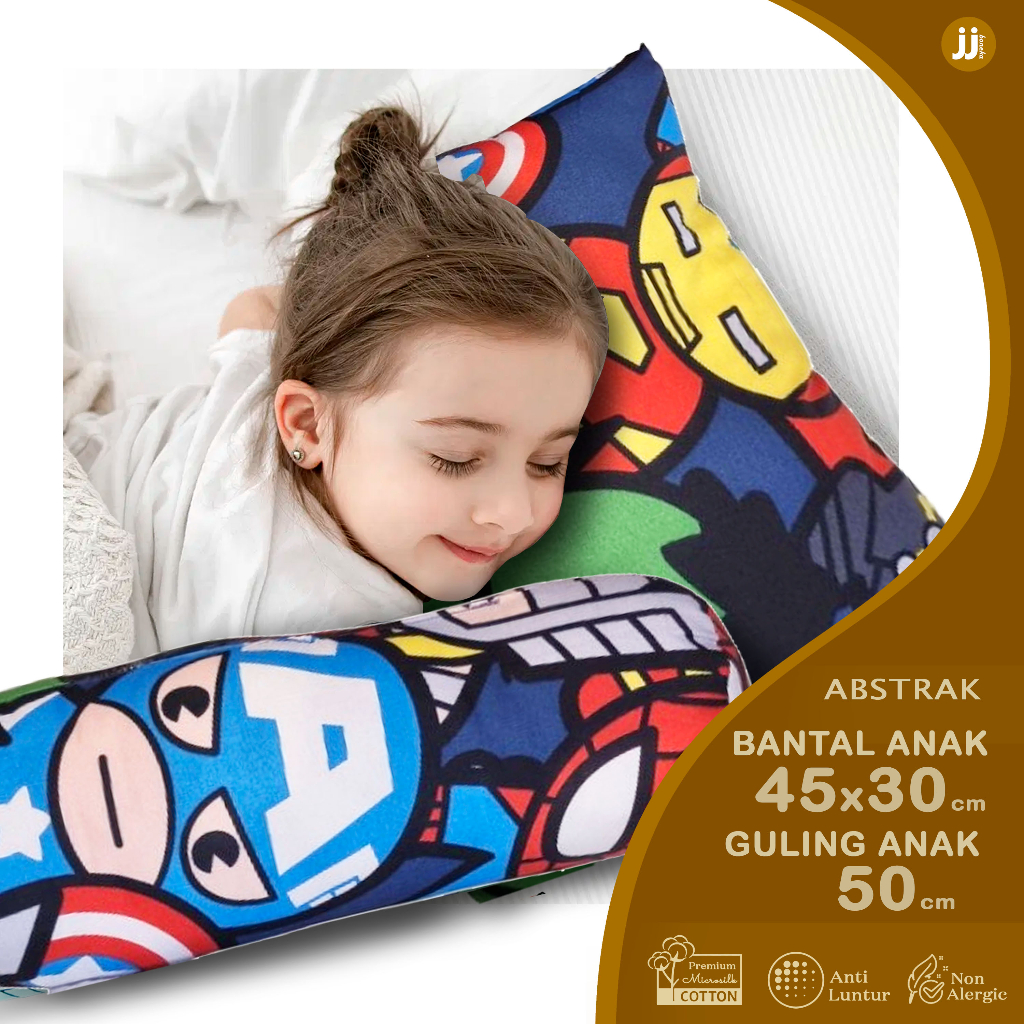 Jual BANTAL GULING ANAK PRINT SET BANTAL 45X30 CM SUPERHERO POOH MARVEL ...