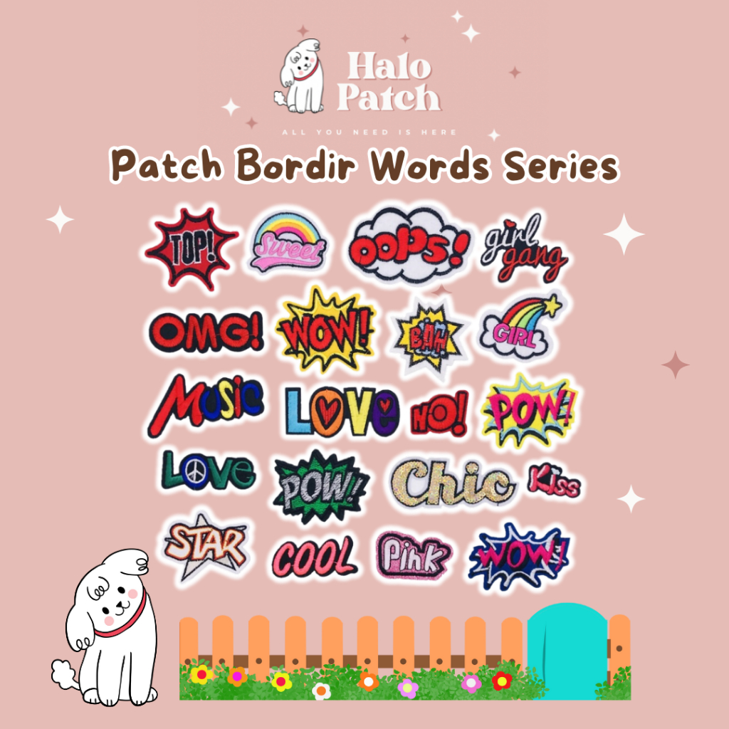Jual BORDIR PATCH WORDS SERIES IRON ON/ PATCH BORDIR KATA KATA / BORDIR ...