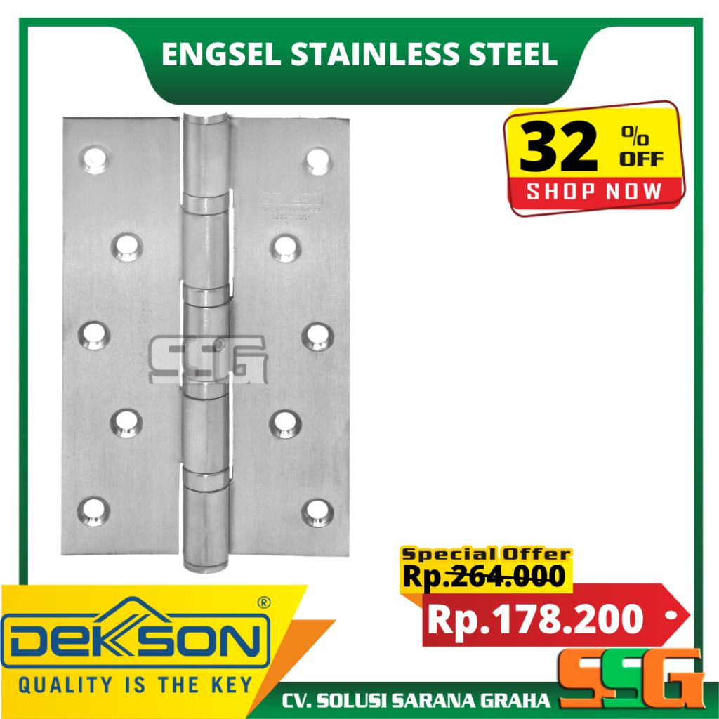 Jual Engsel Stainless DEKKSON DKS DLX NRP 5X3X3 4BB Engsel Pintu ...