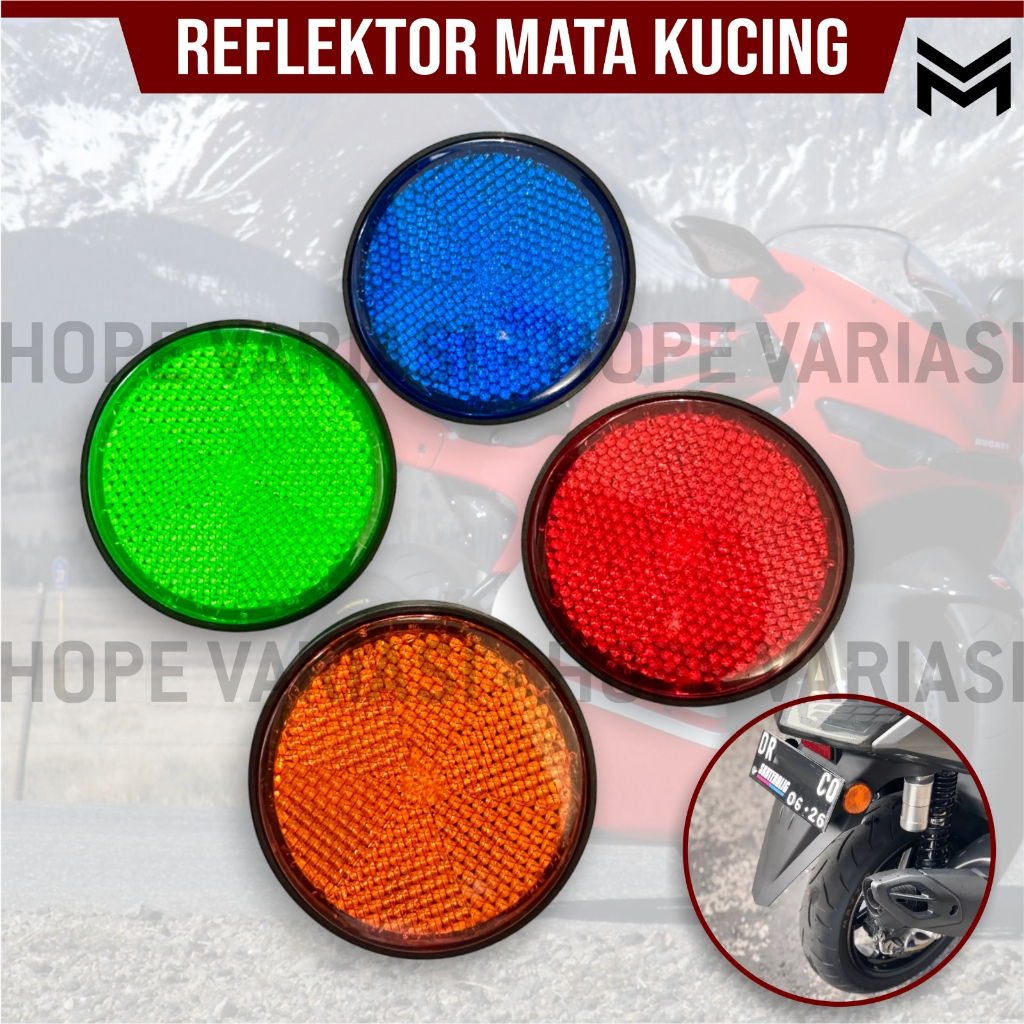 Jual MATA KUCING BULAT UNIVERSAL WARNING REFLEKTOR MOTOR MOBIL SEPEDA ...