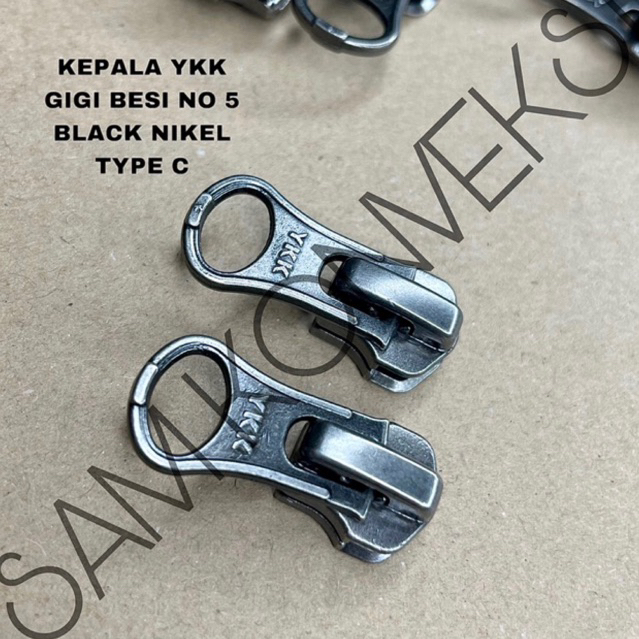 Jual Kepala Resleting / Kepala Zipper YKK Gigi Besi No 5 Black Nikel ...