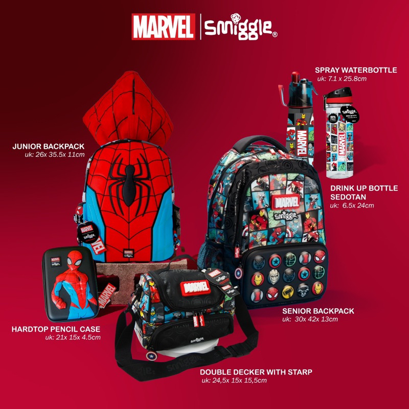 Jual SMIGGLE x MARVEL SERIES BAGS/HARDTOP PENCIL CASE/BOTOL MINUM ...